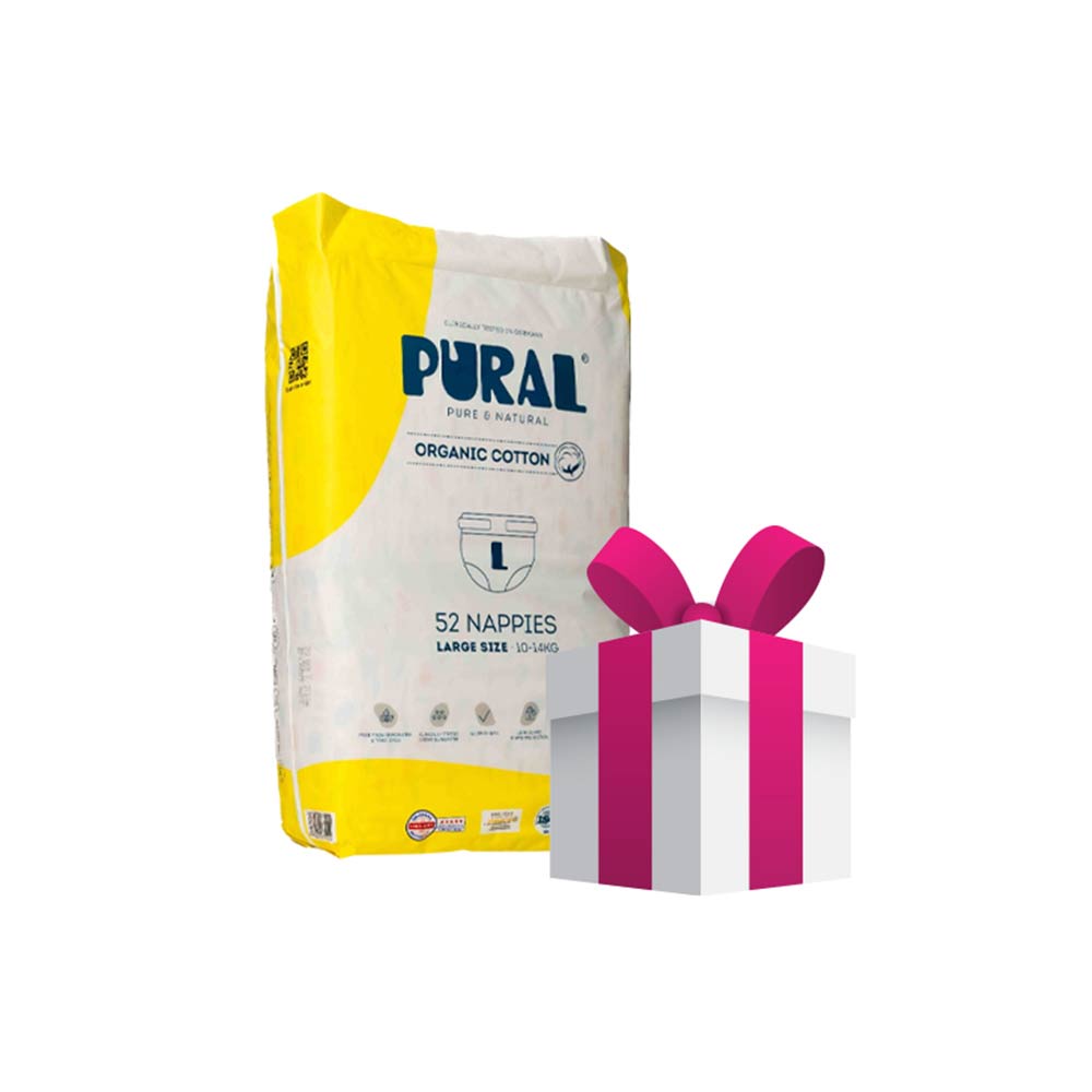 Pural Organic Cotton Size Large (10-15kg) - 52 Diapers • Yuehlia