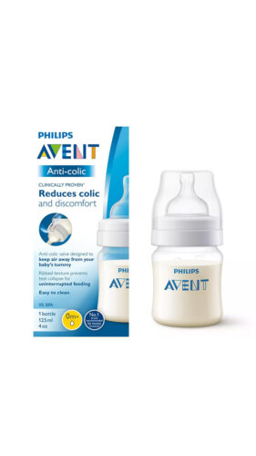 Philips Avent Anti-Colic Plastic Bottle (0m+) 125ml - Pack of 1 • Yuehlia