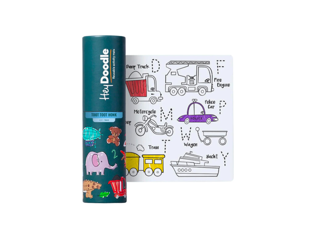 Hey Doddle ABC Trace Reusable Silicone Colouring Mini Mat- Toot Toot ...