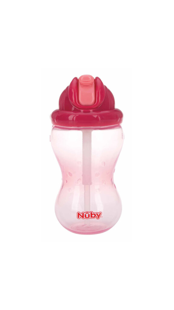Nuby Flip It Straw Cup (12m+) Pink - 360ml • Yuehlia