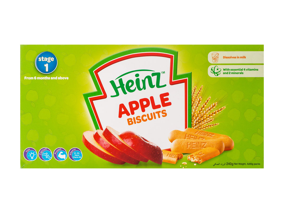 Heinz Apple Biscuits Stage 1 (6m+) 60g - 4 Pcs • Yuehlia