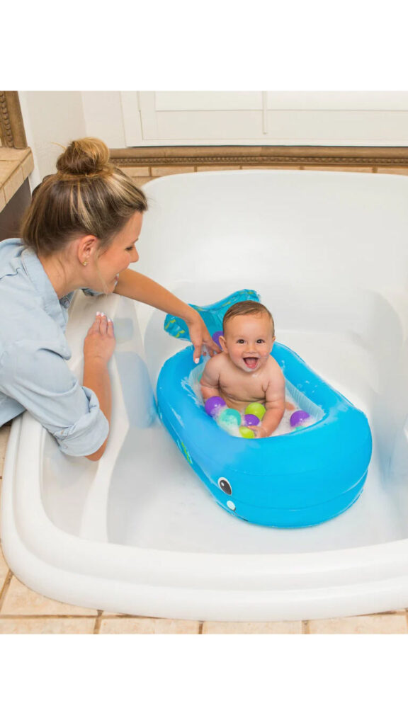 Infantino Whale Bubble Bath Inflatable Bath Tub Blue • Yuehlia