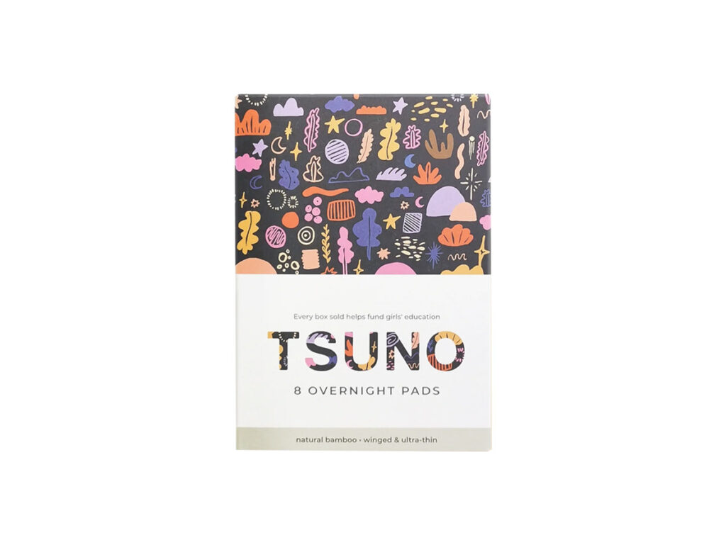 Tsuno Natural Bamboo Winged & Ultra Thin Overnight Unscented - 8 Pads ...
