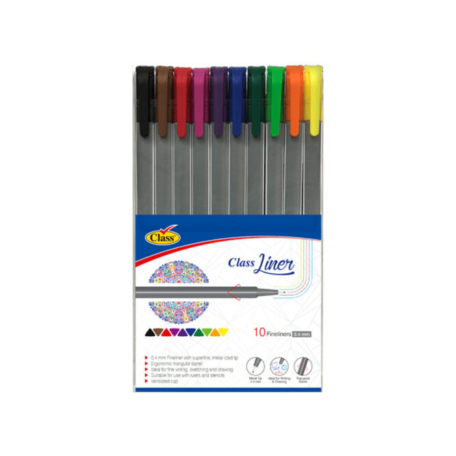 Class Fine Liner Color Pens - 10 Pens • Yuehlia Kuwait