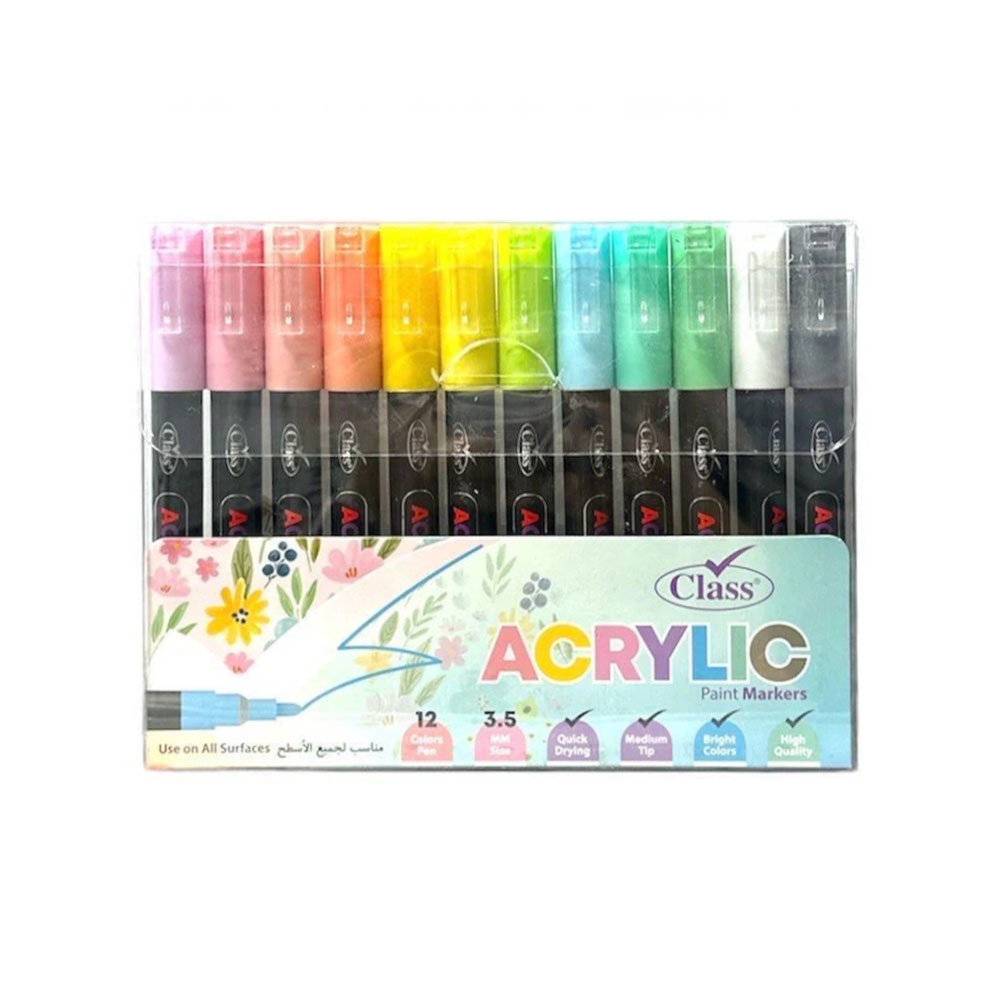 Class Acrylic Pastel Paint Markers - 12 Markers • Yuehlia Kuwait